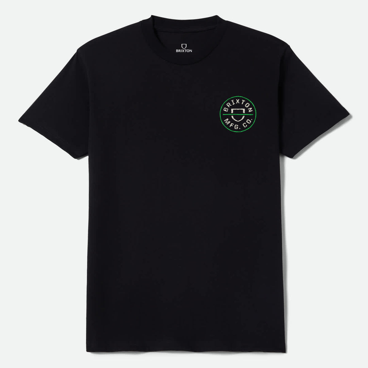 Men's Crest II Short Sleeve Shirt in Black/Stone/Green – Brixton Canada