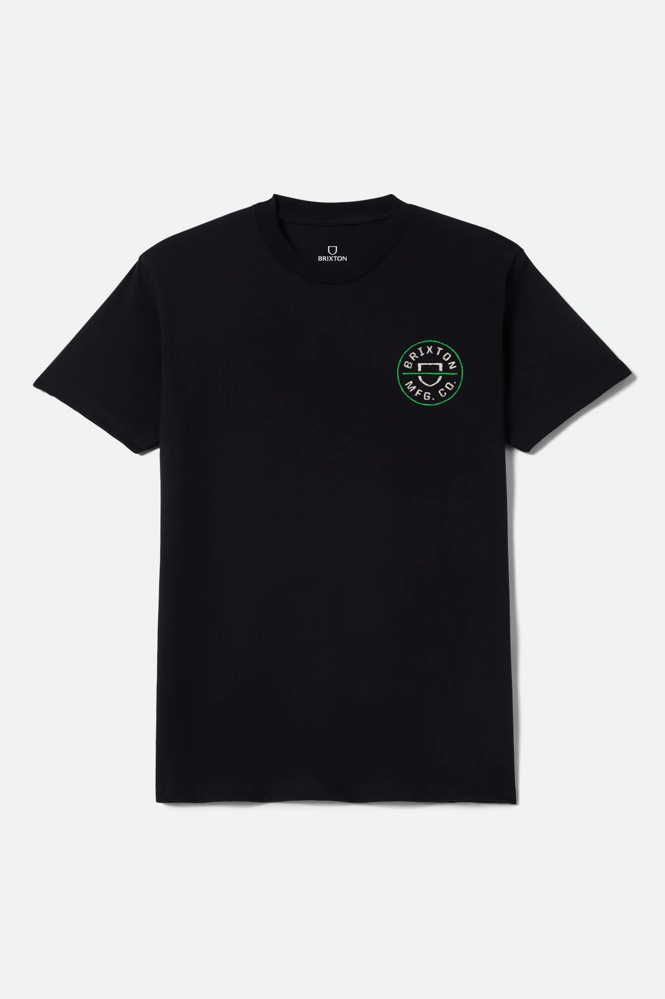 Men's Crest II Short Sleeve Shirt in Black/Stone/Green – Brixton Canada